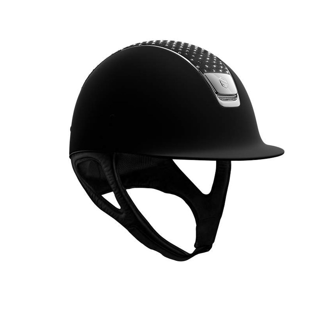 Samshield Shadowmatt Dressage Alcantara Sparkling Trim Silver Reithelm ...